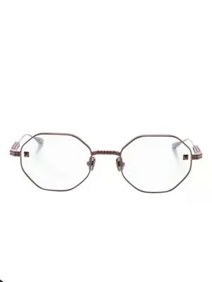 Valentino Garavani V-stud Geometric Frame Glasses - Red
