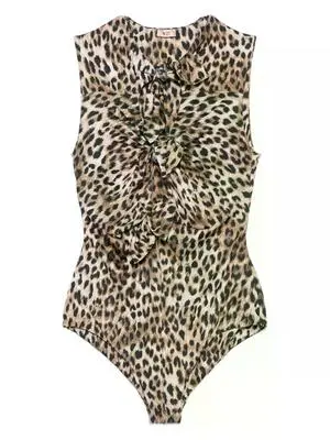 N°21 Leopard-print Swimsuit - Neutrals