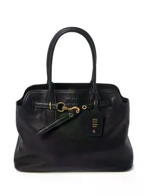 Miu Miu Medium Nappa Leather Tote - Black