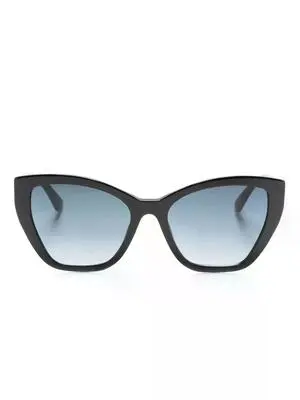 Moschino Logo Plaque Cat-eye Sunglasses - Black