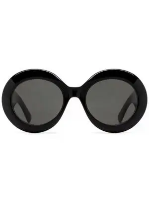 Gucci Interlocking G Oval-frame Sunglasses - Black