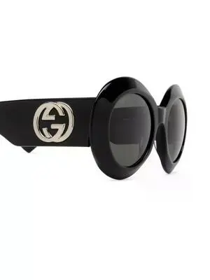 Gucci Oval Frame Sunglasses - Black
