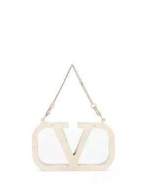 Valentino Garavani Vlogo Signature Clear Clutch - Metallic