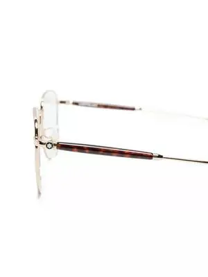 Montblanc Oval-frame Glasses - Gold