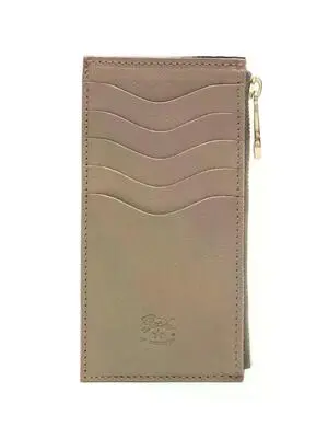 Il Bisonte Vertical Leather Wallet - Neutrals