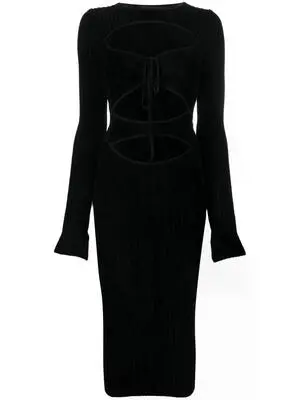 ANDREĀDAMO Cut-out Ribbed Midi Dress