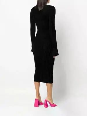 ANDREĀDAMO Cut-out Ribbed Midi Dress