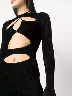 ANDREĀDAMO Cut-out Ribbed Midi Dress