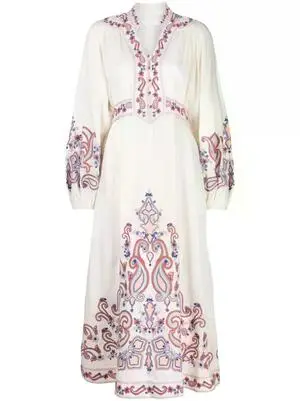 Zimmermann Devi Floral-embroidered Midi Dress
