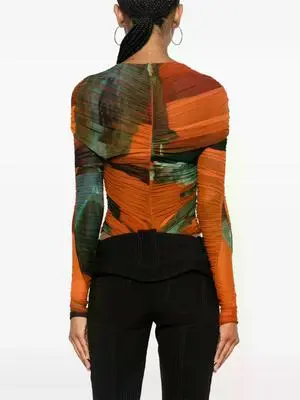MUGLER Archive-print Mesh Bodysuit