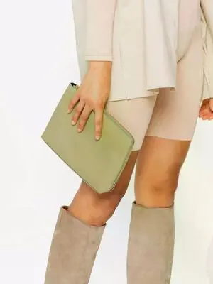 YU MEI Emily Lambskin Pouch - Green
