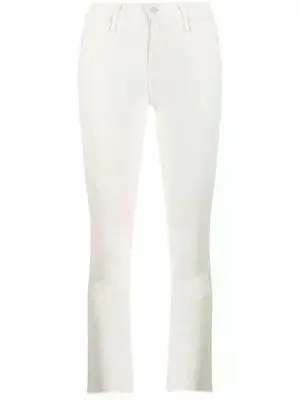 MOTHER Cream Puffs Flared Cropped Jeans
