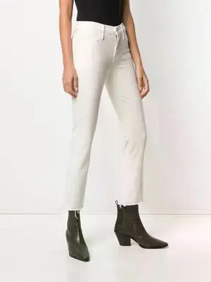 MOTHER Cream Puffs Flared Cropped Jeans