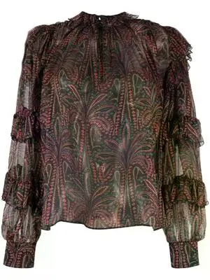 Etro Ruffled Paisley-print Silk Blouse