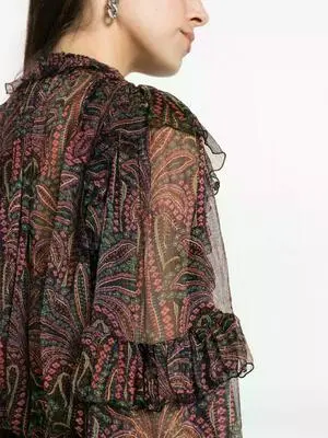 Etro Ruffled Paisley-print Silk Blouse