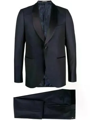 Emporio Armani Satin-lapel Dinner Suit - Blue