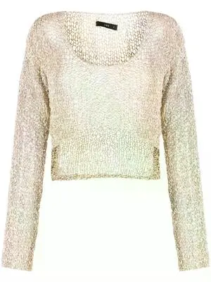 Voz Cropped Loose-knit Jumper - Brown