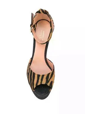 MADISON MAISON Zebra Platform Sandals - Black