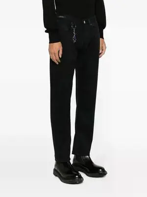 Paul & Shark Slim-cut Trousers With Keyring Detail - Black