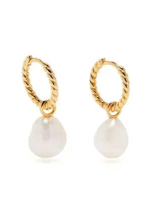 MISSOMA Pearl Drop Hoop Earrings - Gold