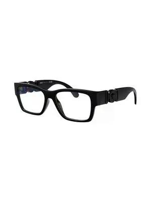 Versace Medusa-plaque Rectangle Frame Glasses - Black