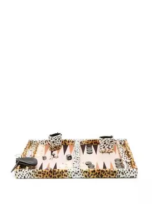 HECTOR SAXE Leopard-print Backgammon Set - Brown