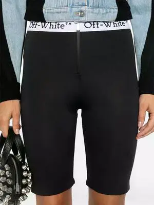 Off-White Logo-waistband Thigh-length Shorts