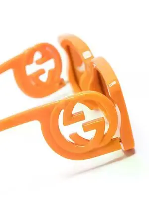 Gucci Interlocking G Rectangle-frame Sunglasses - Orange