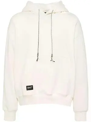 FIVE CM Leather Trim Hoodie - Neutrals
