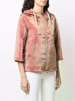 Herno Velour Zip-up Hoodie
