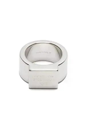 Acne Studios Logo-engraved Signet Ring - Silver