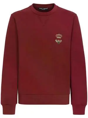 Dolce & Gabbana Bee-embroidered Cotton Sweatshirt - Red