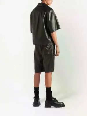Prada Nappa-leather Bowling Shirt