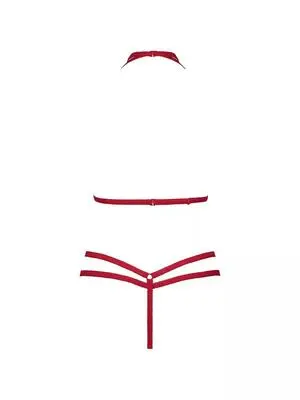 MAISON CLOSE Le Petit Secret Harness Thong Set - Red