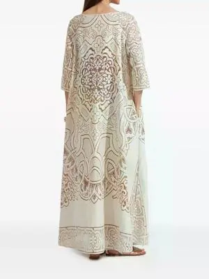 La DoubleJ Embroidered Muumuu Maxi Dress