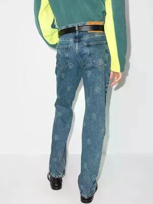 Martine Rose All-over Logo Print Straight Leg Jeans