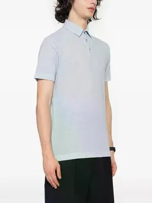 ZANONE Geometric-print Polo Shirt