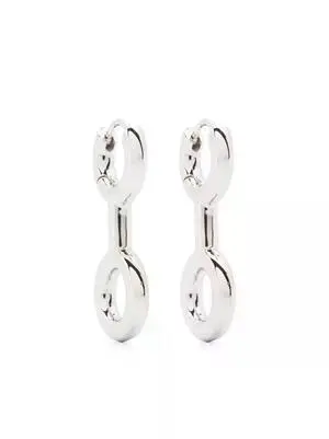 Charlotte Chesnais Binary Chain Huggie Earrings - Silver