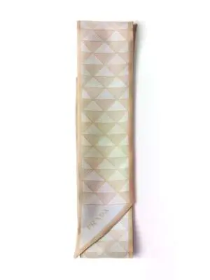 Prada Printed Silk Scarf - Neutrals