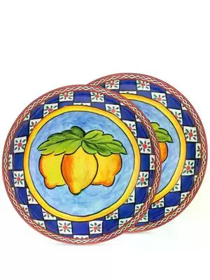 Dolce & Gabbana Carretto-print Soup Plates - Blue