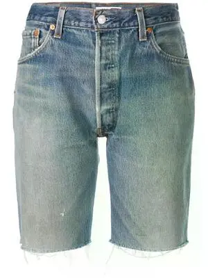 RE/DONE Knee Length Denim Shorts - Blue