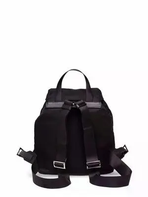 Prada Re-nylon Small Triangle Logo Backpack - Black