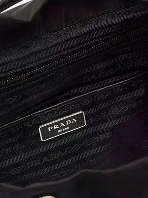 Prada Re-nylon Small Triangle Logo Backpack - Black