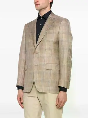 Canali Checked Blazer - Brown