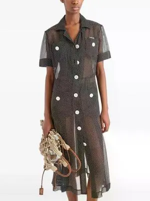 Prada Polka-dot Shirt Dress