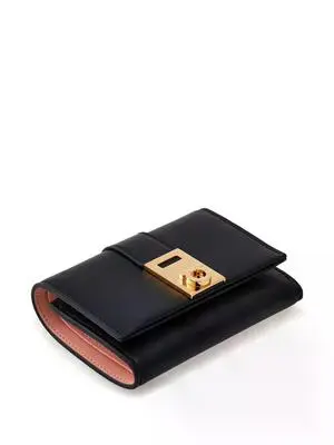 FERRAGAMO Hug Two-tone Leather Wallet - Black