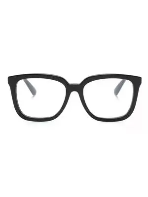 Gucci Logo-plaque Square-frame Glasses - Black