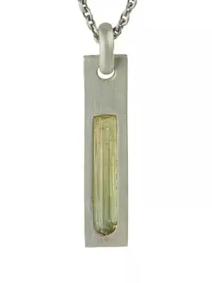 PARTS OF FOUR Plate Necklace With Elbaite Pendant - Silver
