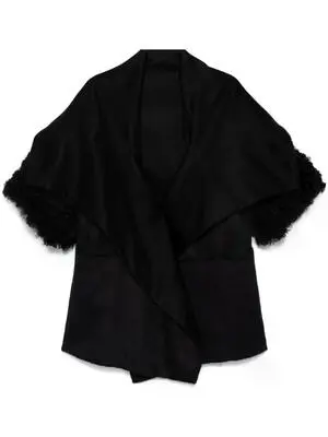 Alberta Ferretti Shearling-trim Alpaca Wool-blend Cape