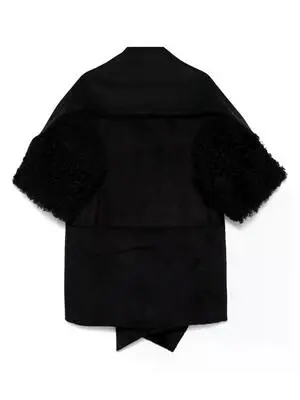 Alberta Ferretti Shearling-trim Alpaca Wool-blend Cape